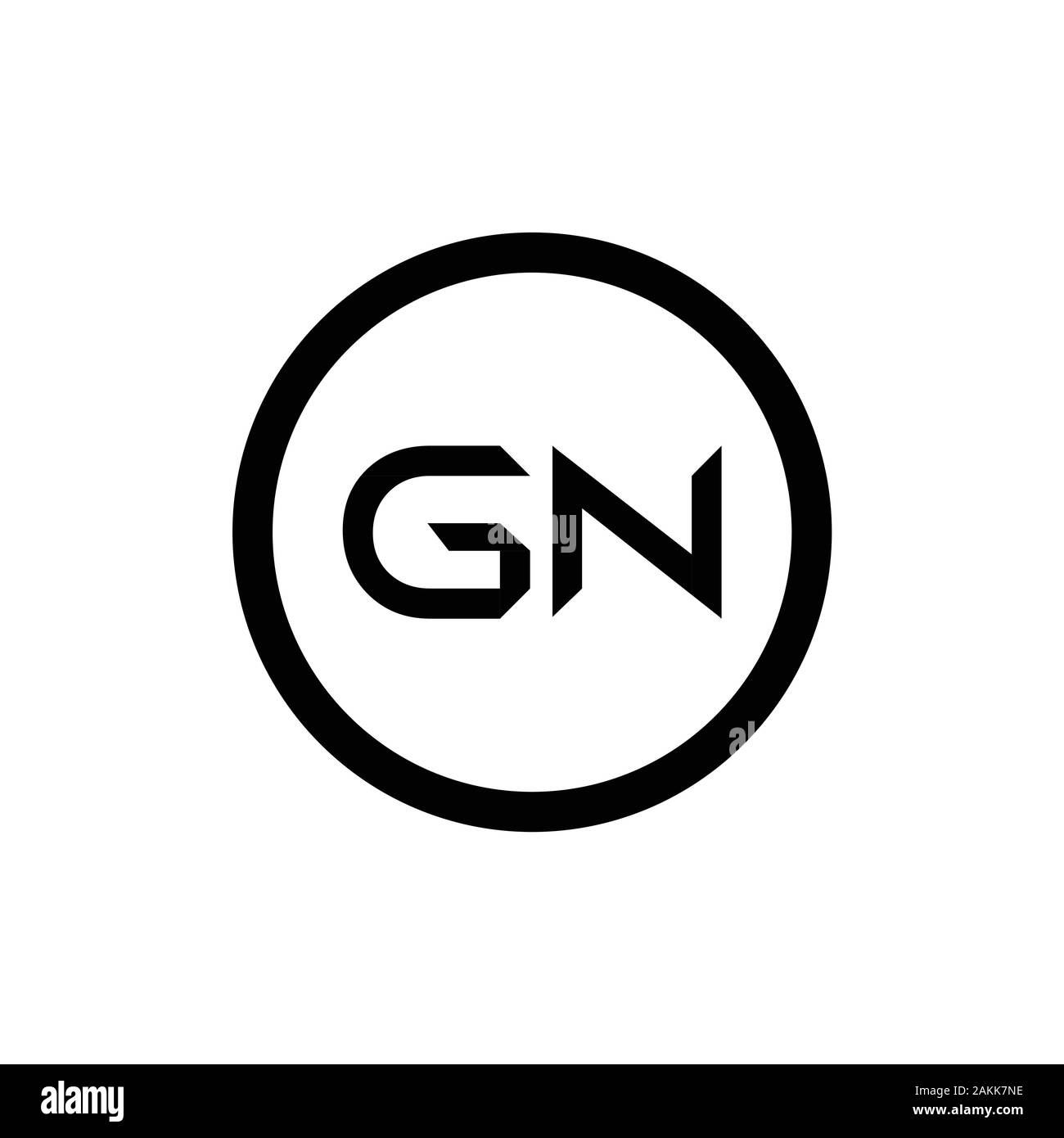 Initial GN Letter Linked Logo. GN letter Type Logo Design vector ...