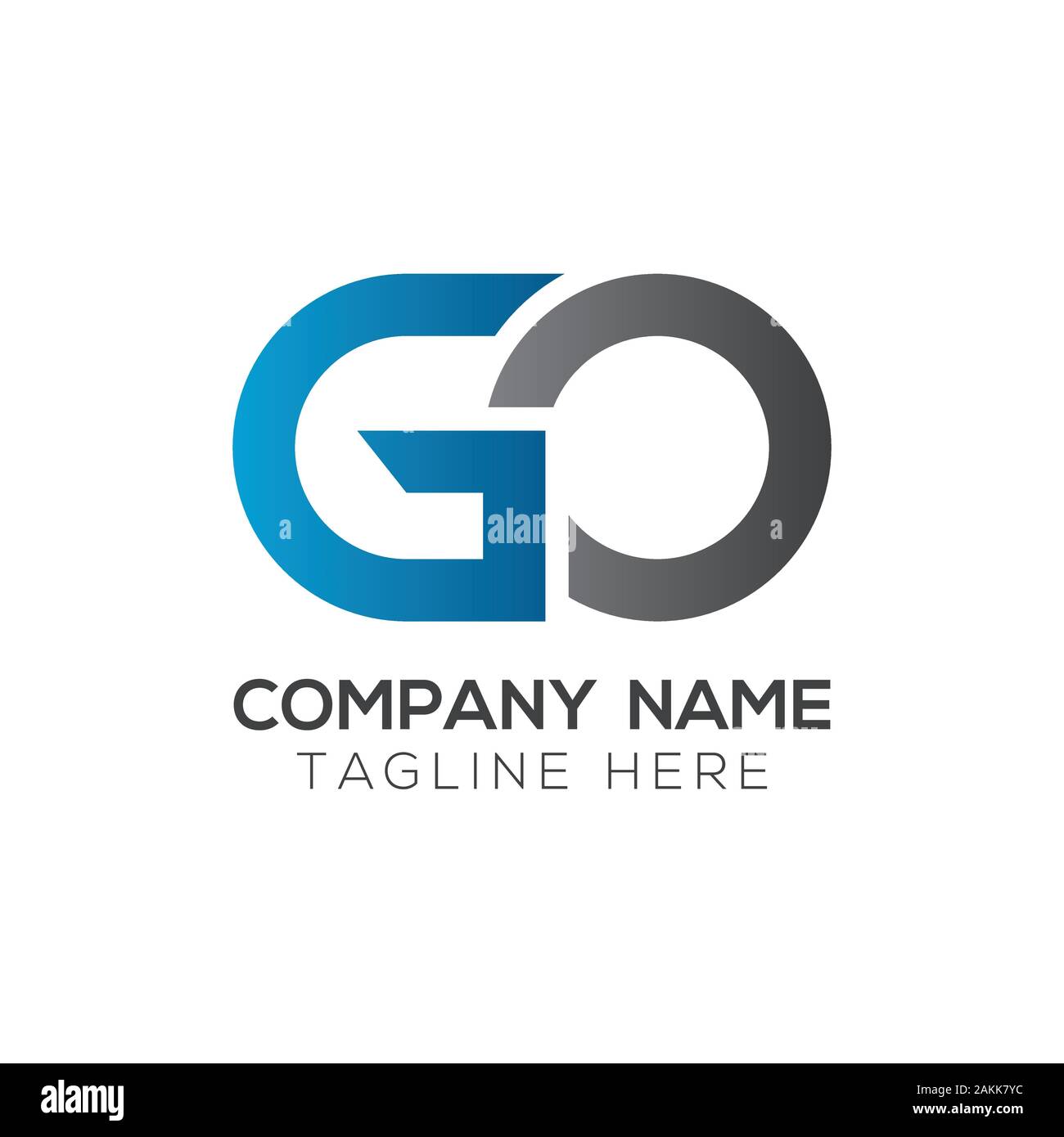 Initial GO Letter Linked Logo. GO letter Type Logo Design vector ...