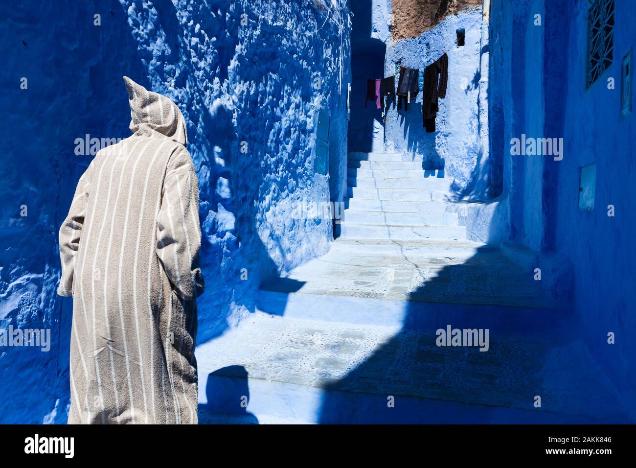 Moroccan man wearing hood traditional hi-res stock photography and ...
