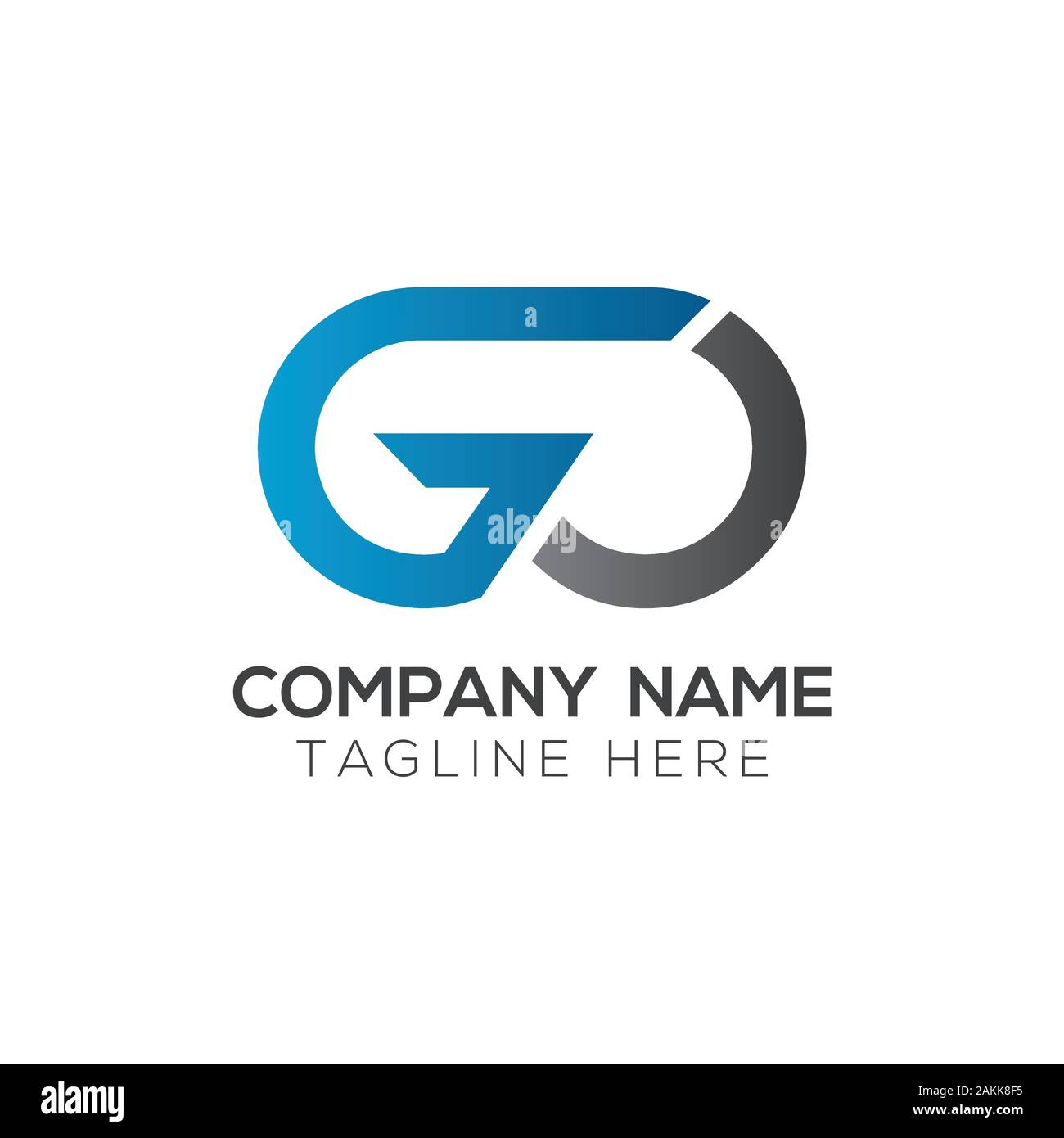 Initial GO Letter Linked Logo. GO letter Type Logo Design vector ...