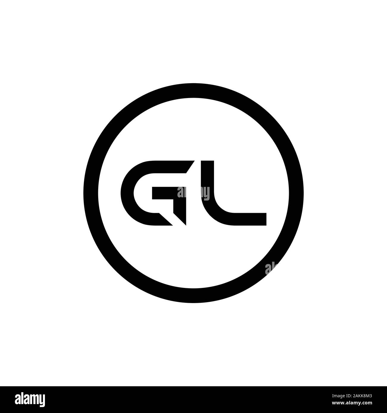 Initial GL Letter Linked Logo. GL letter Type Logo Design vector ...