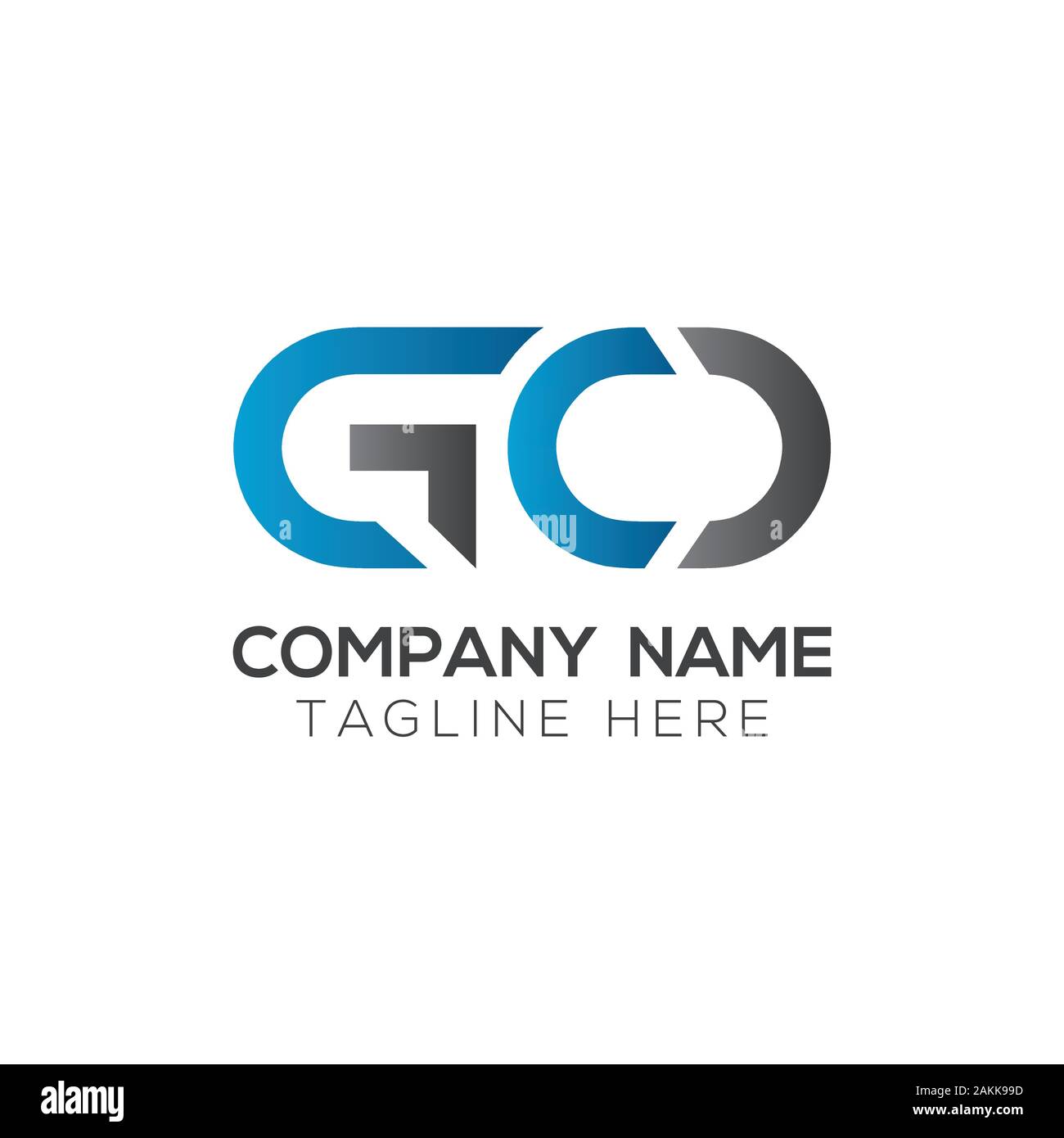 Initial GO Letter Linked Logo. GO letter Type Logo Design vector ...