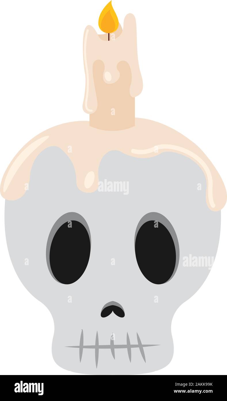 Candle on a skull Stock Vector Image & Art - Alamy