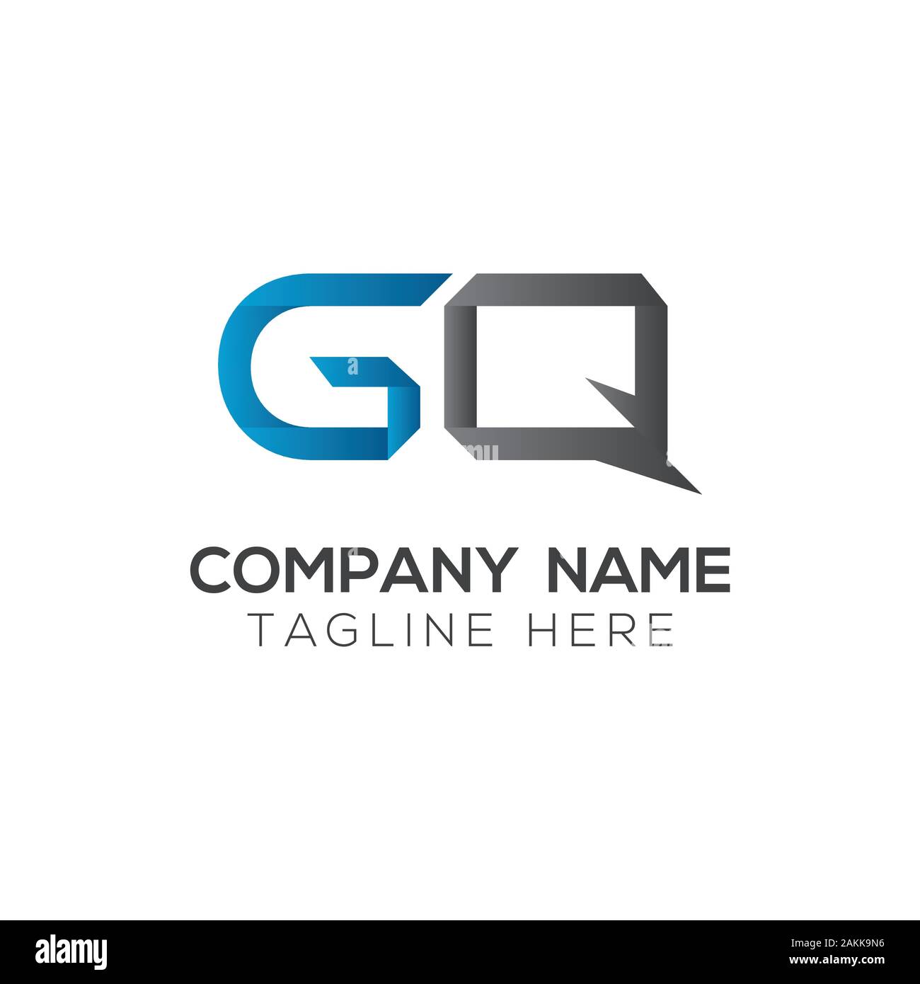 Initial GQ Letter Linked Logo. GQ letter Type Logo Design vector Template. Abstract Letter GQ ...