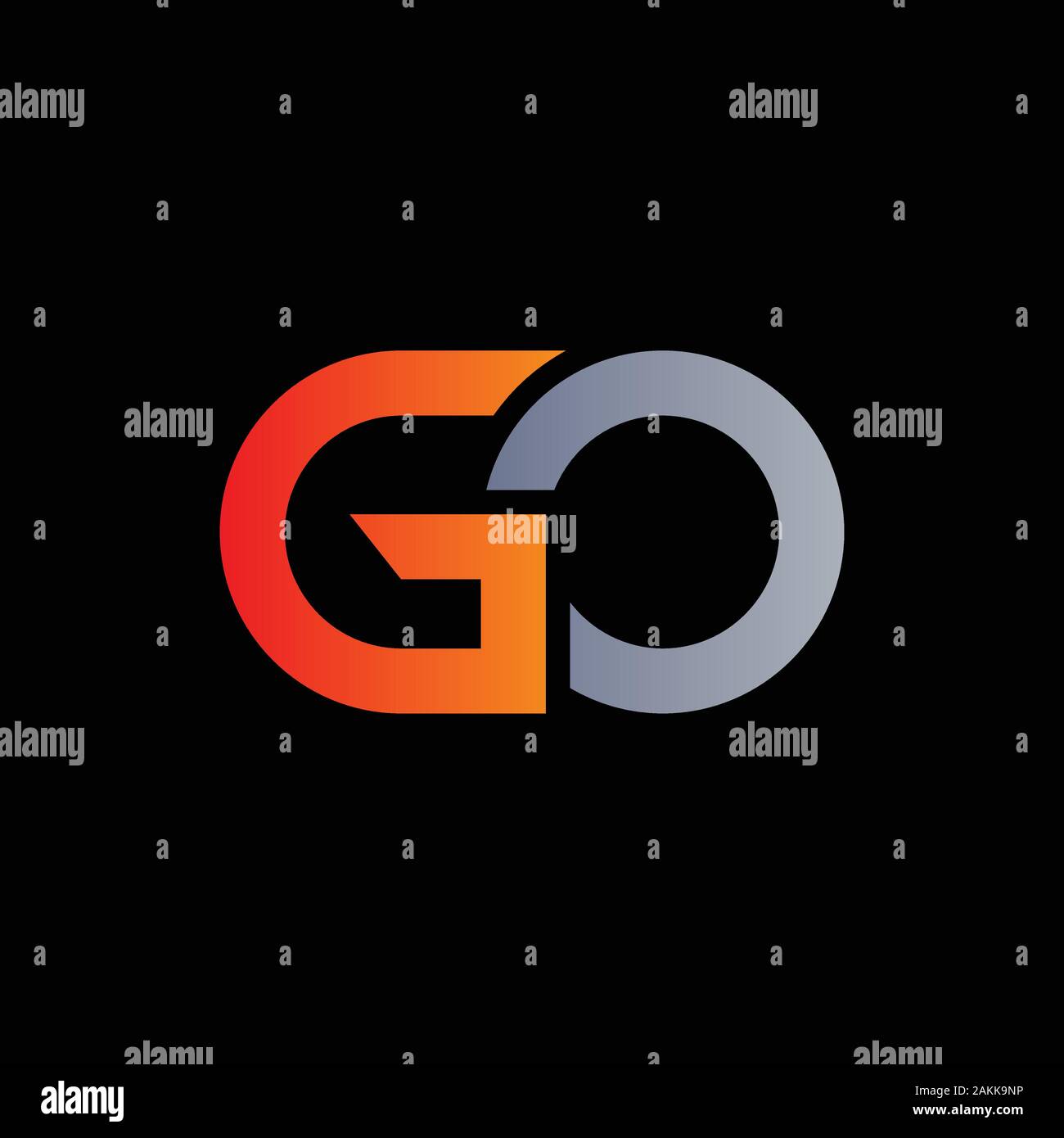Initial GO Letter Linked Logo. GO letter Type Logo Design vector ...