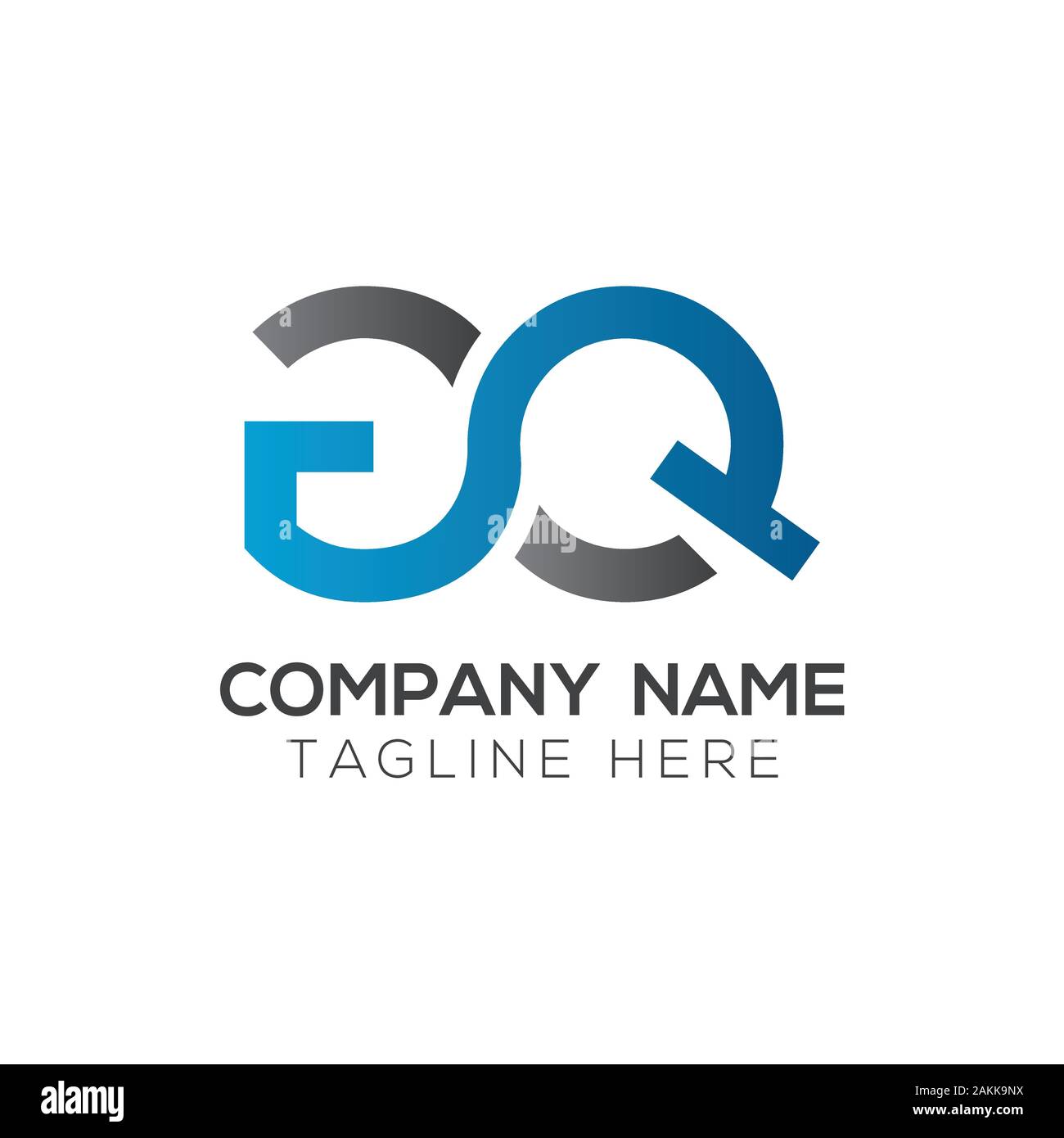 Initial GQ Letter Linked Logo. GQ letter Type Logo Design vector ...