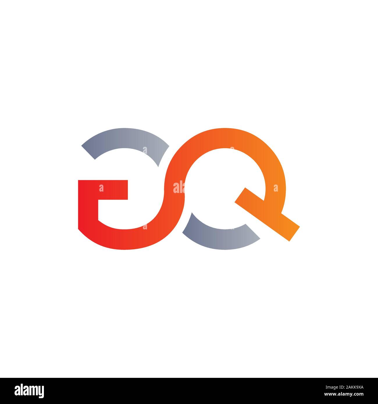 Initial GQ Letter Linked Logo. GQ letter Type Logo Design vector Template. Abstract Letter GQ ...