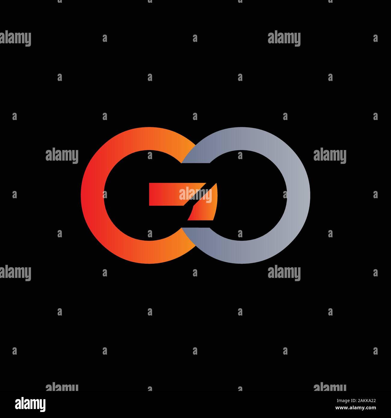 Initial GO Letter Linked Logo. GO letter Type Logo Design vector ...