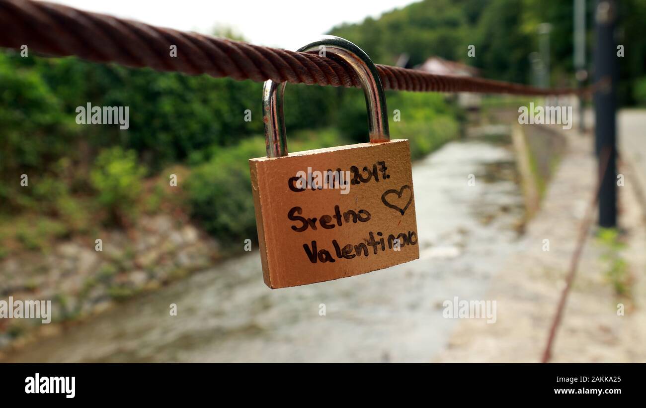 Love padlocks on the bridge Stock Photo - Alamy