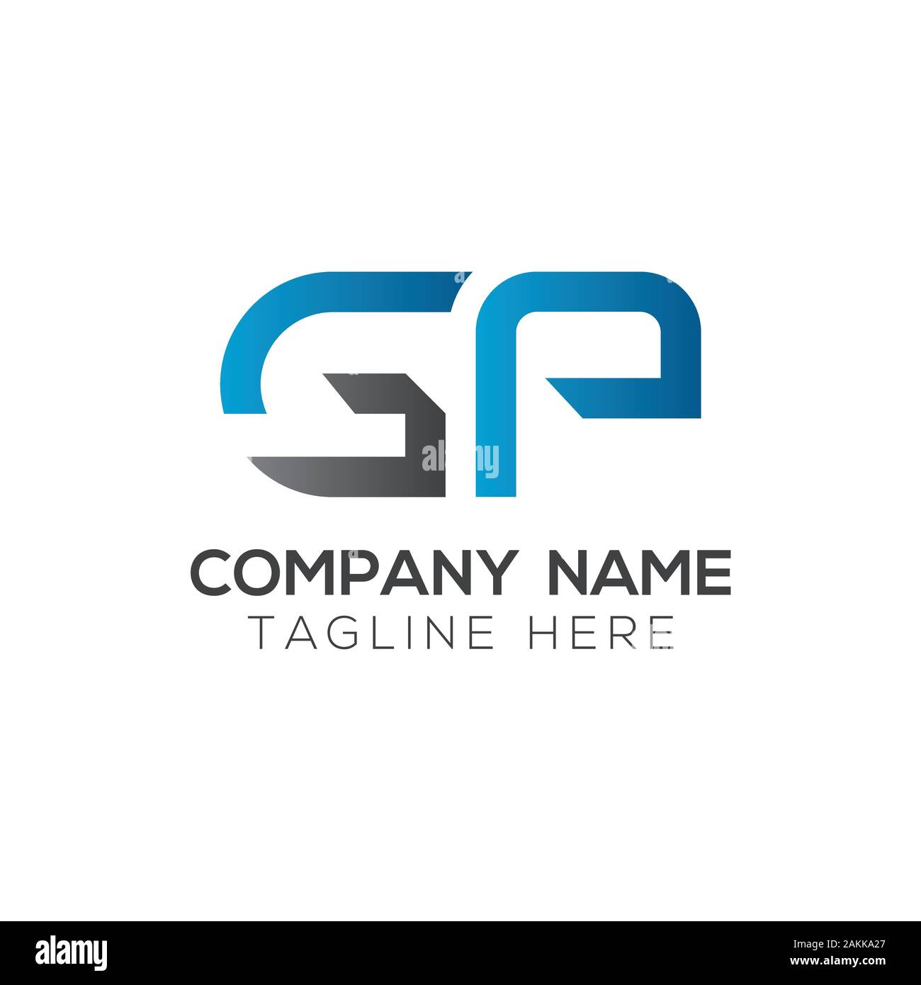 Initial GP Letter Linked Logo. GP letter Type Logo Design vector ...