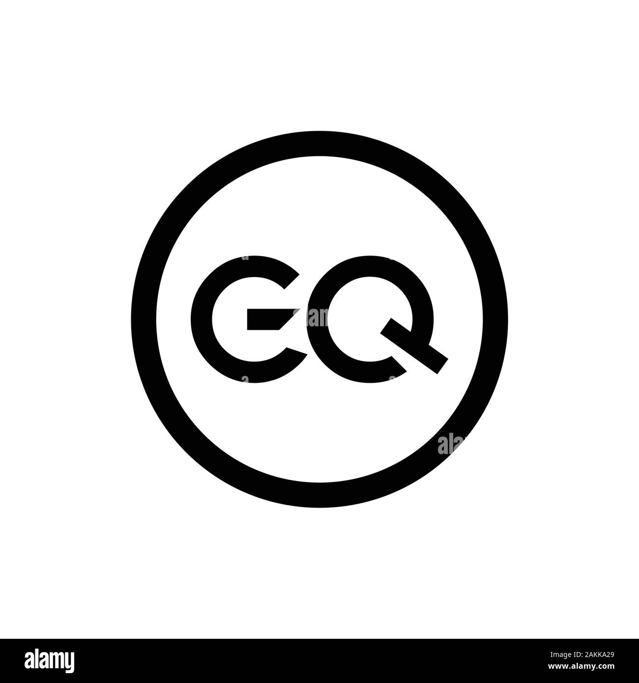 Initial GQ Letter Linked Logo. GQ letter Type Logo Design vector ...