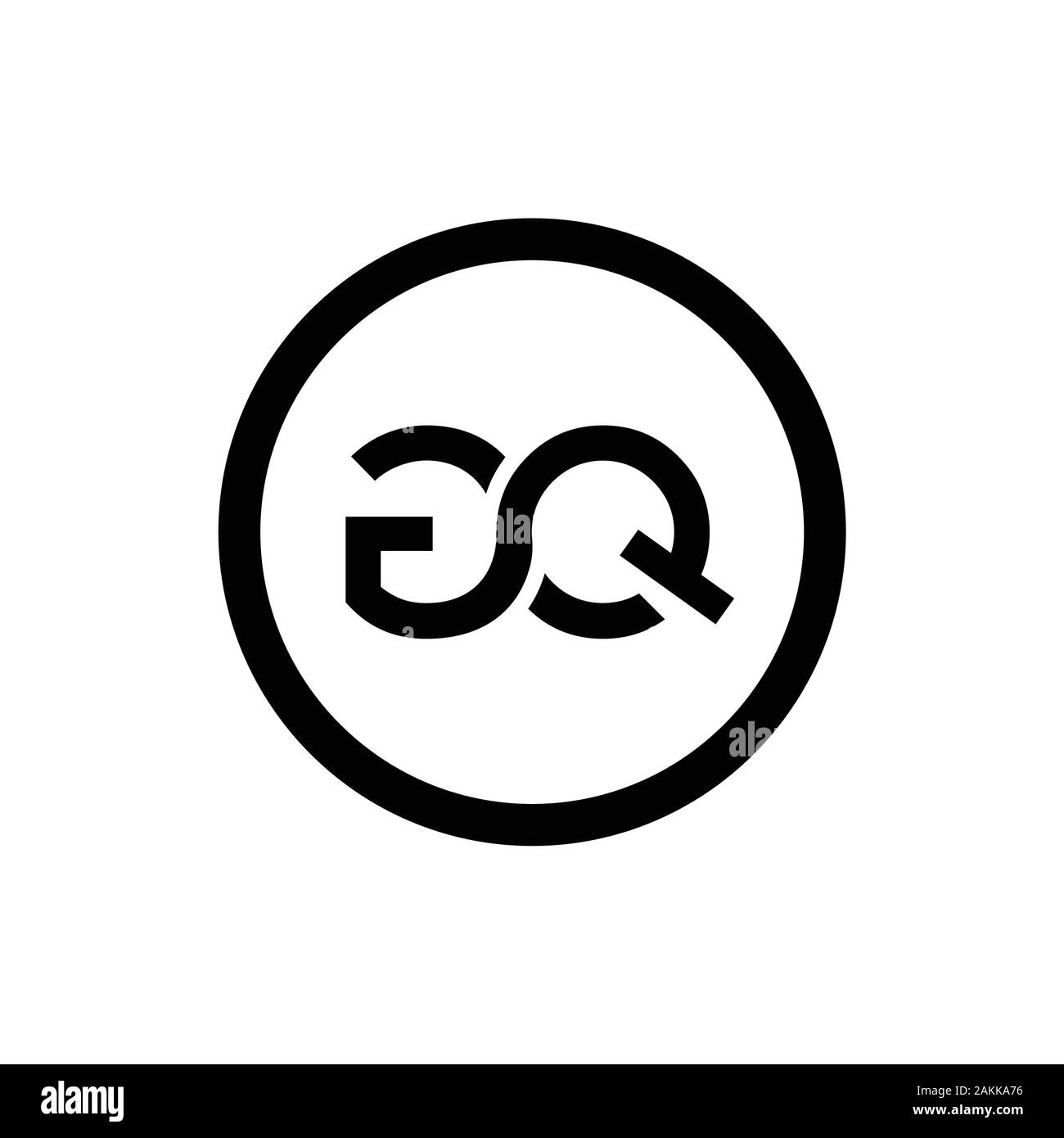 Initial GQ Letter Linked Logo. GQ letter Type Logo Design vector ...
