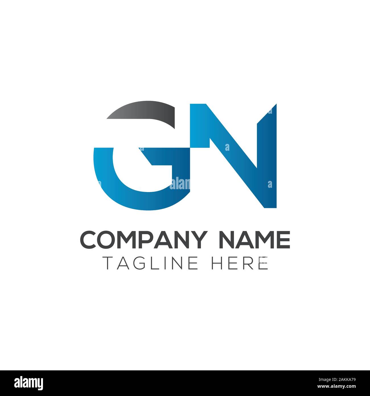 Initial GN Letter Linked Logo. GN letter Type Logo Design vector ...