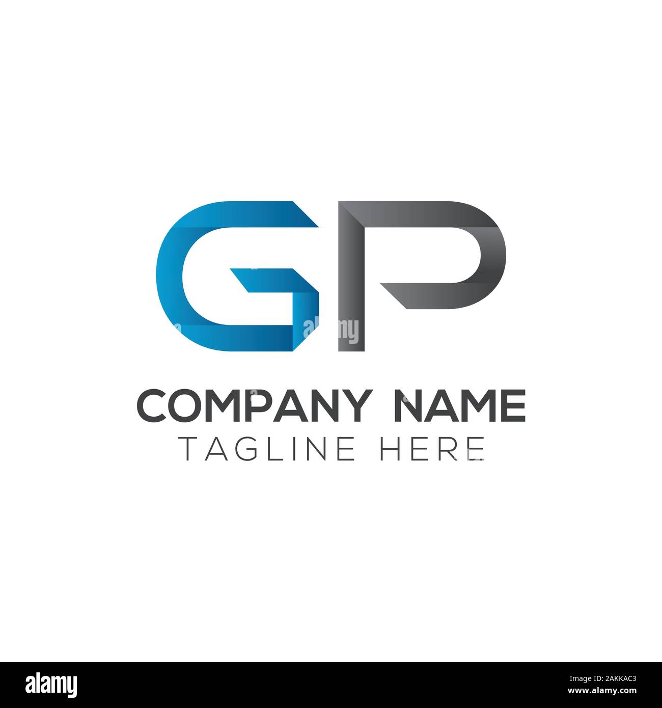 Initial GP Letter Linked Logo. GP letter Type Logo Design vector ...