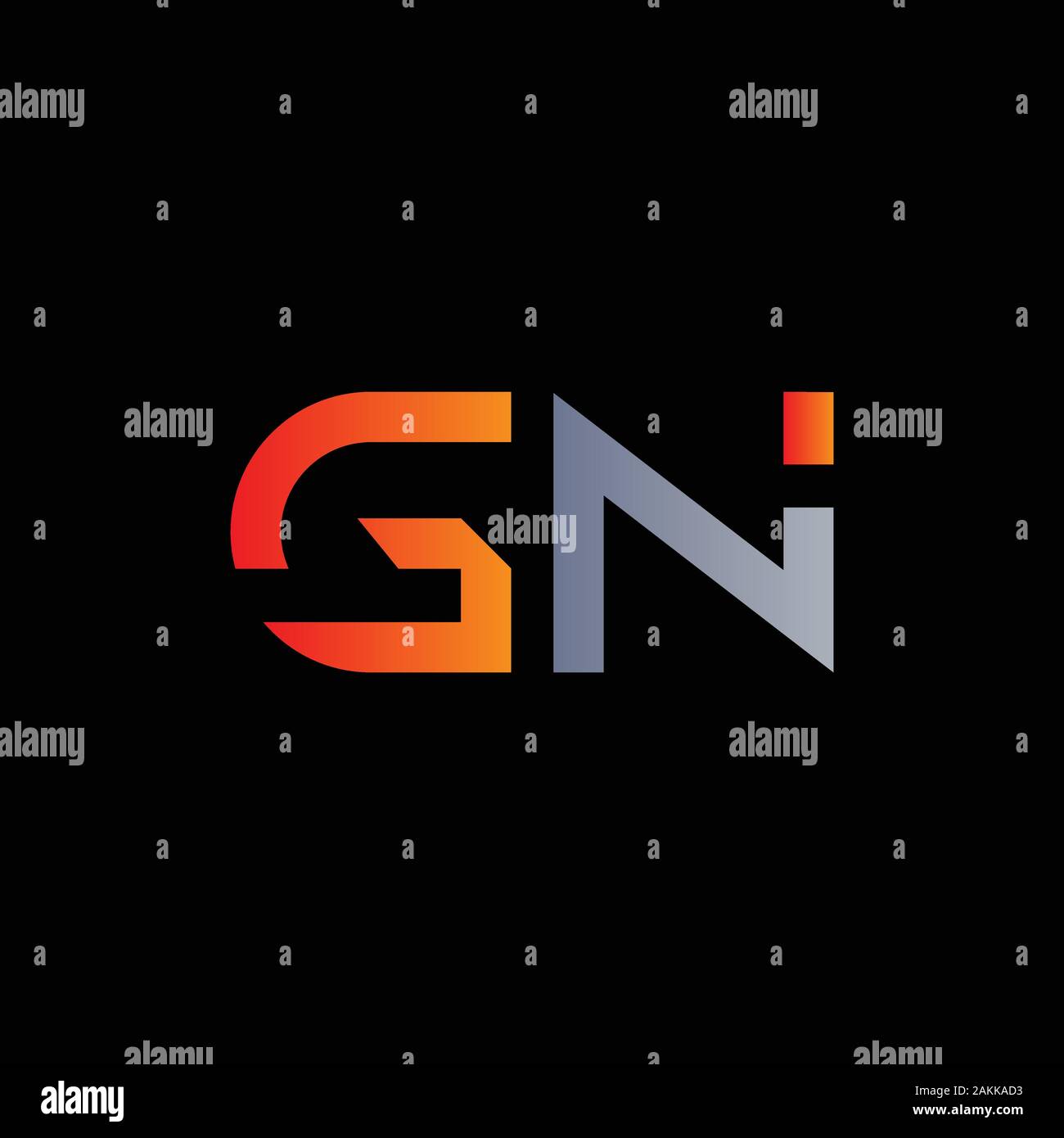 Initial GN Letter Linked Logo. GN letter Type Logo Design vector ...