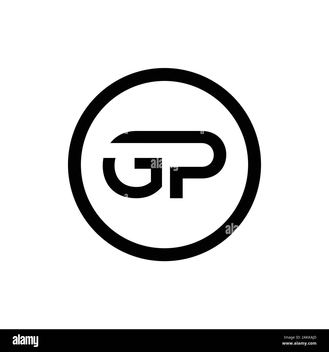 Initial GP Letter Linked Logo. GP letter Type Logo Design vector ...