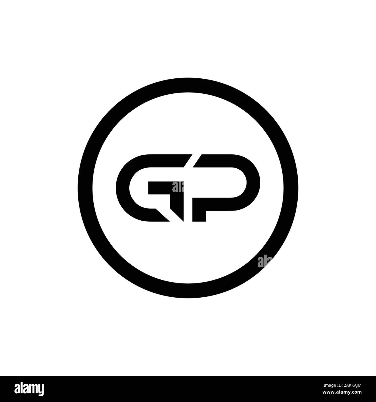 Initial GP Letter Linked Logo. GP letter Type Logo Design vector ...