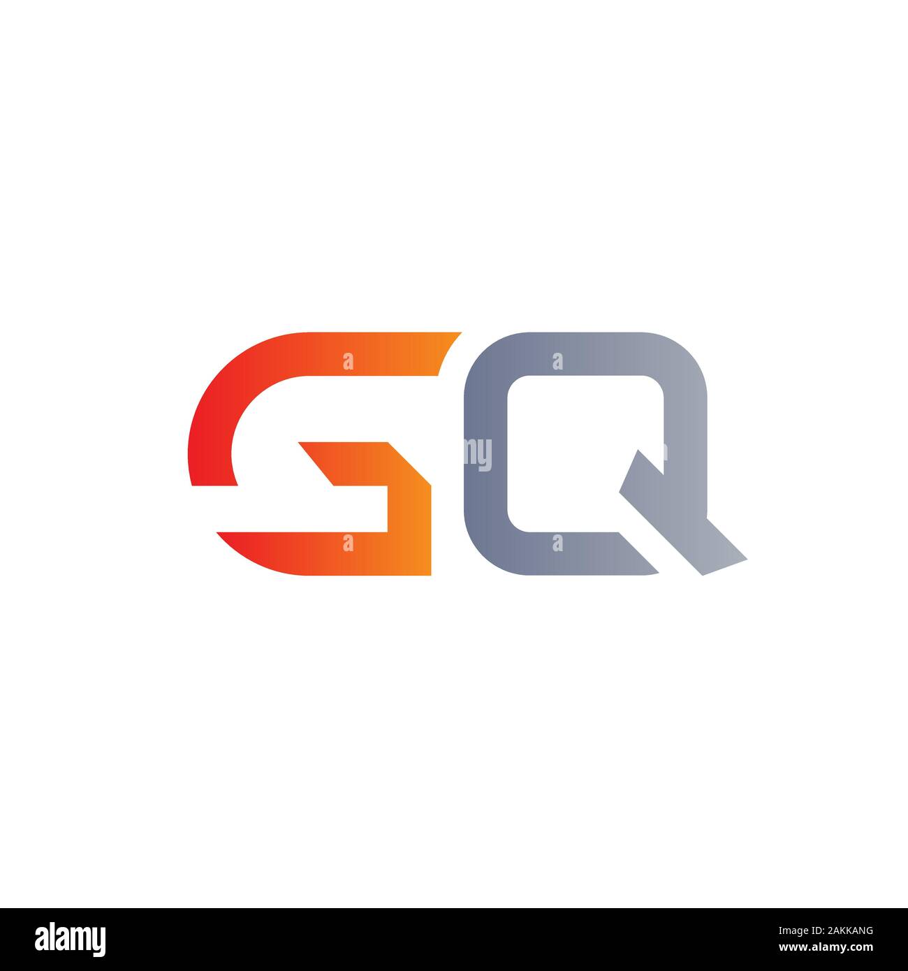 Initial GQ Letter Linked Logo. GQ letter Type Logo Design vector ...