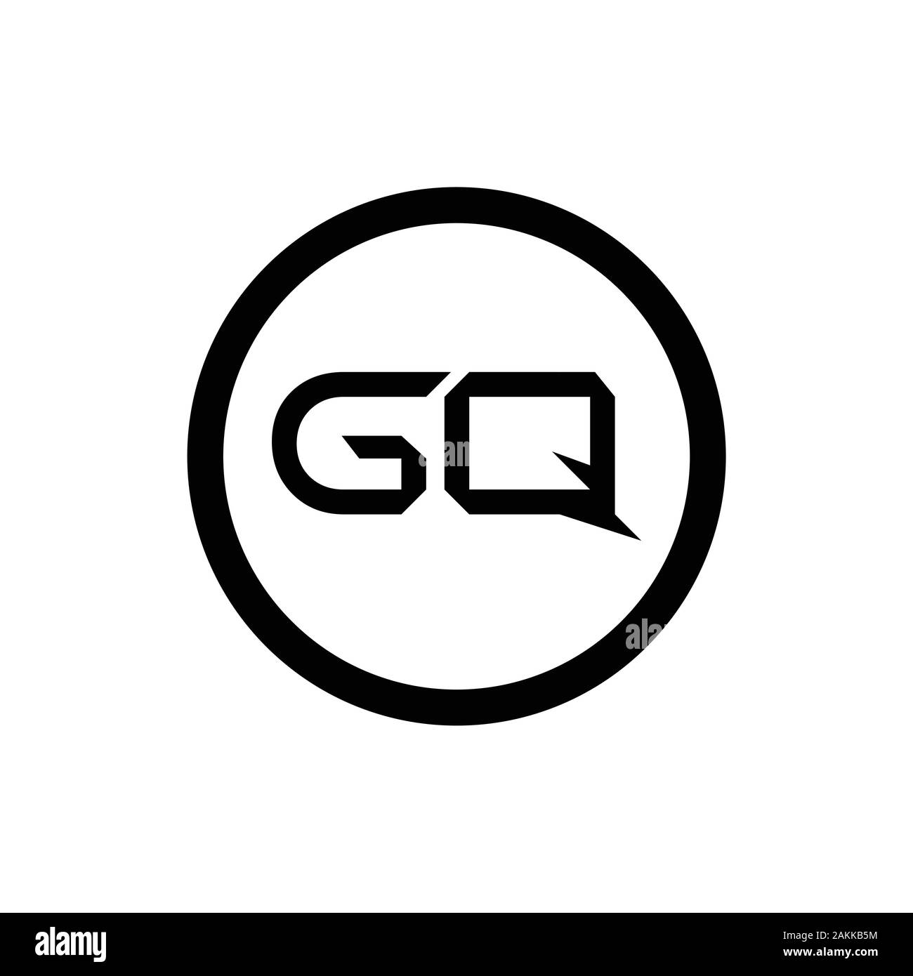Initial GQ Letter Linked Logo. GQ letter Type Logo Design vector ...