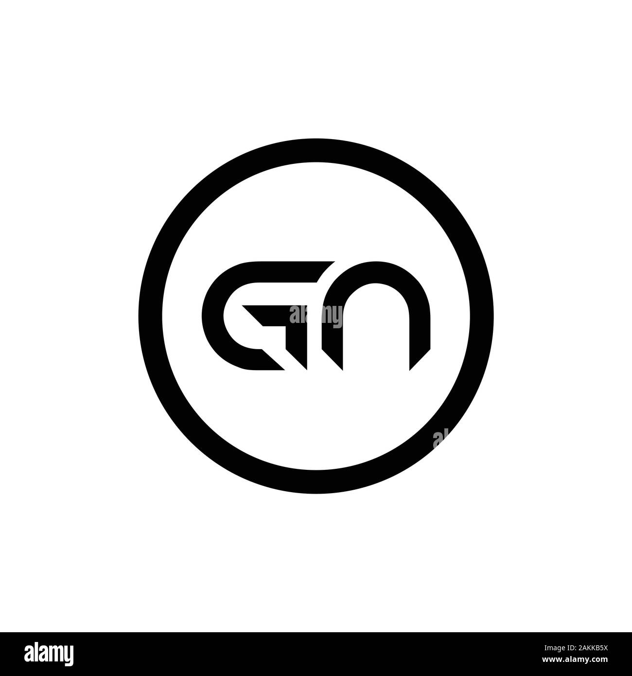 Initial GN Letter Linked Logo. GN letter Type Logo Design vector ...