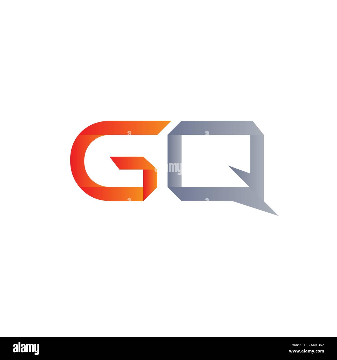 Initial GQ Letter Linked Logo. GQ letter Type Logo Design vector Template. Abstract Letter GQ ...
