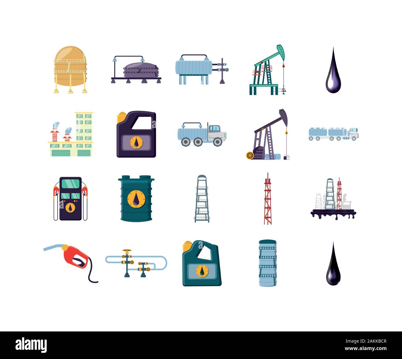 factory icon set design, Industry plant building industrial ...