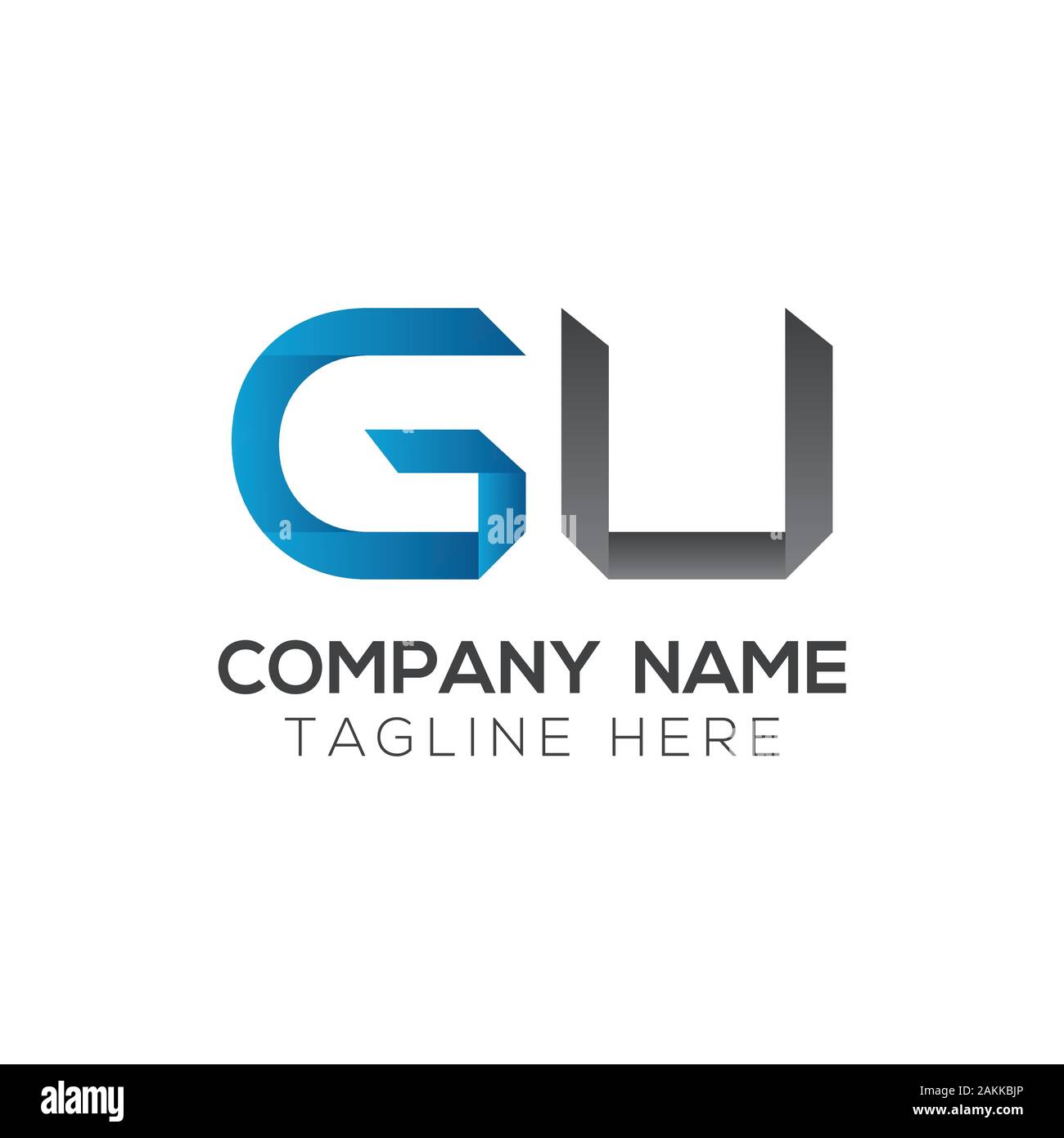 Initial GU Letter Linked Logo. GU letter Type Logo Design vector ...