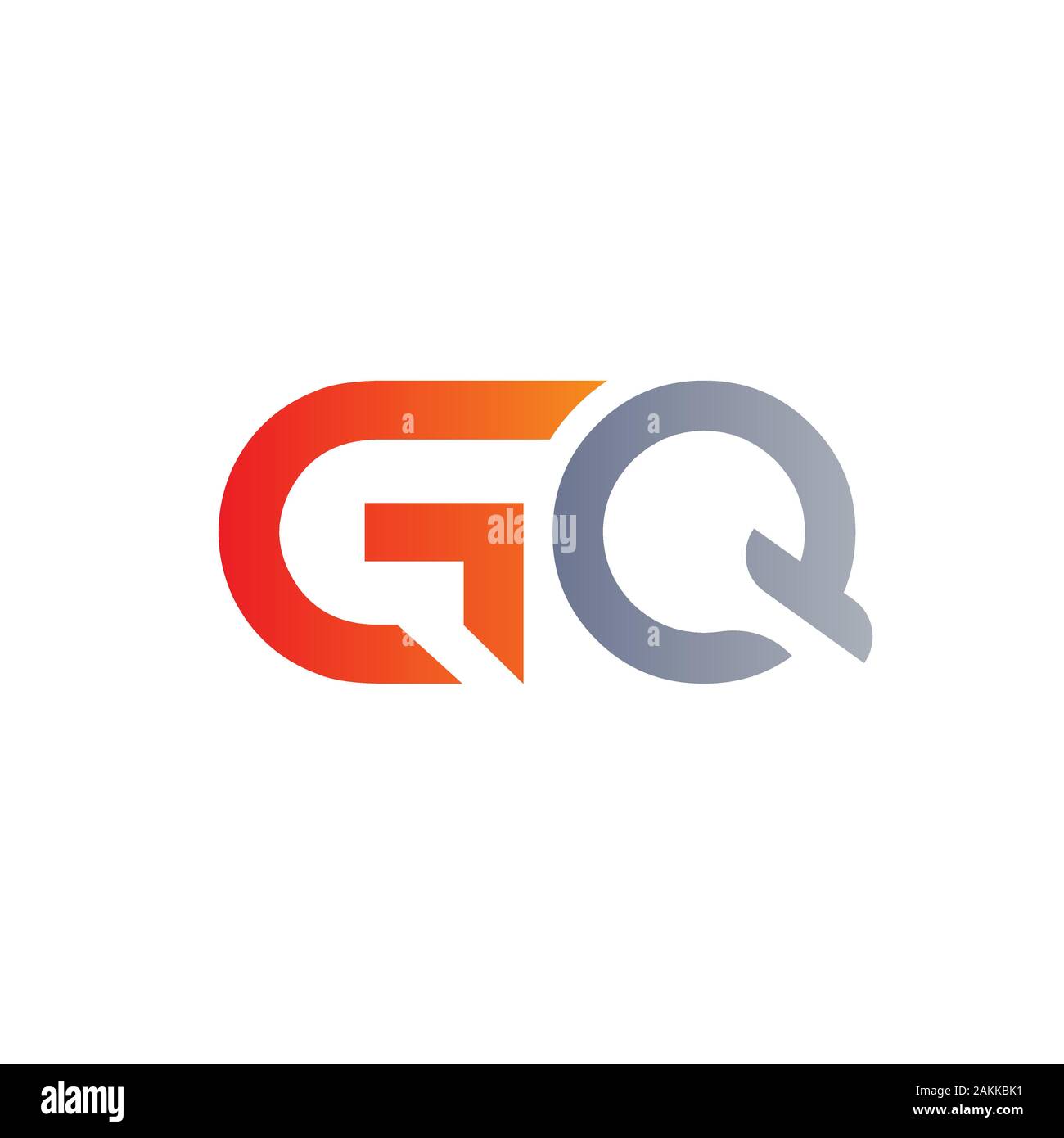 Initial GQ Letter Linked Logo. GQ letter Type Logo Design vector ...