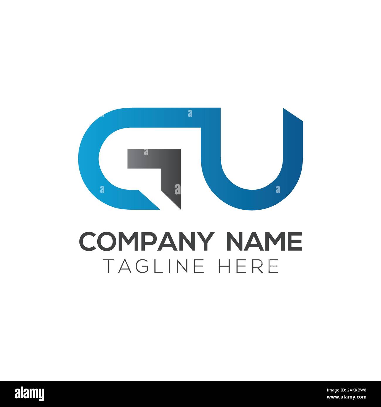 Initial GU Letter Linked Logo. GU letter Type Logo Design vector ...