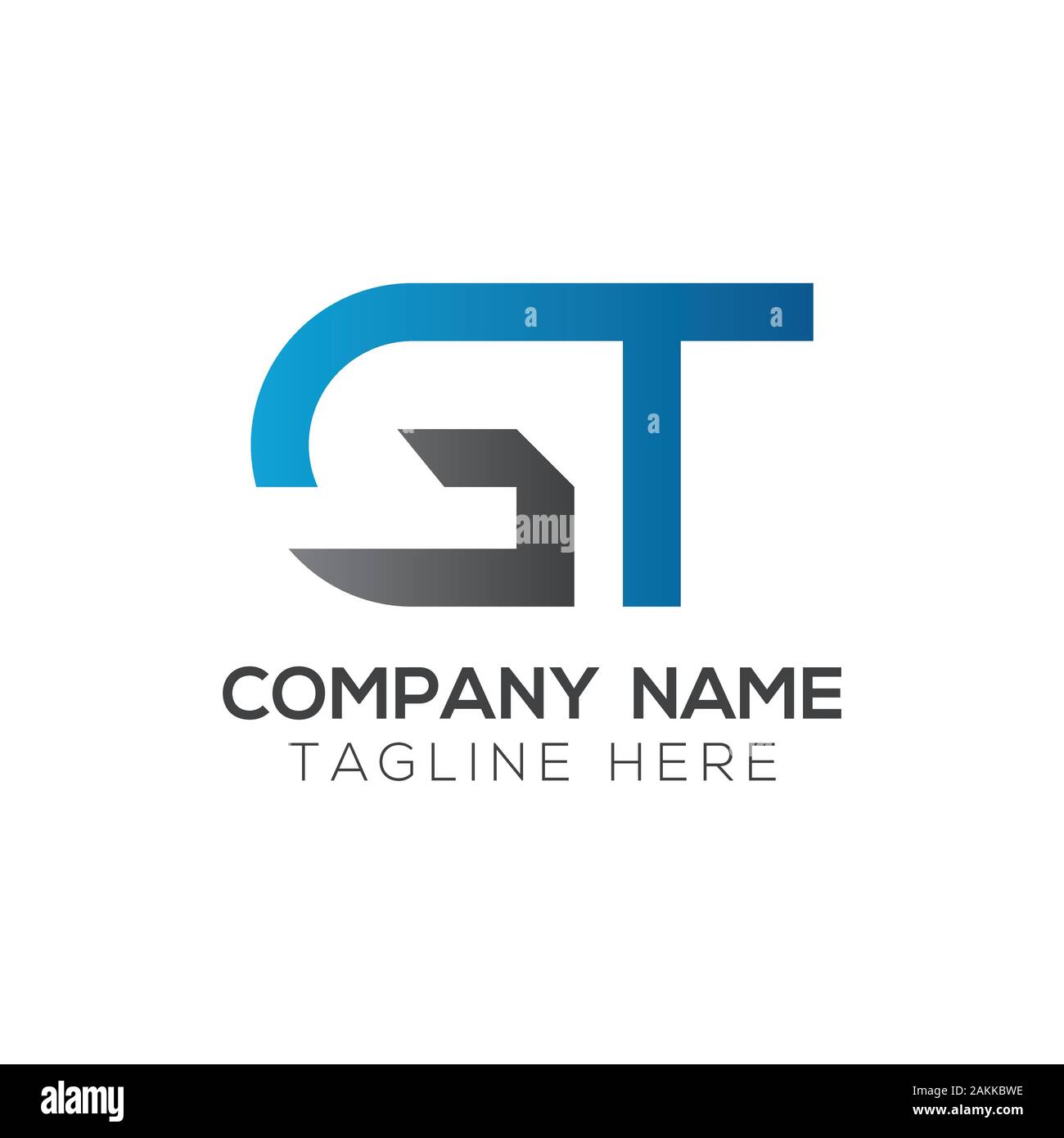 Initial GT Letter Linked Logo. GT letter Type Logo Design vector ...
