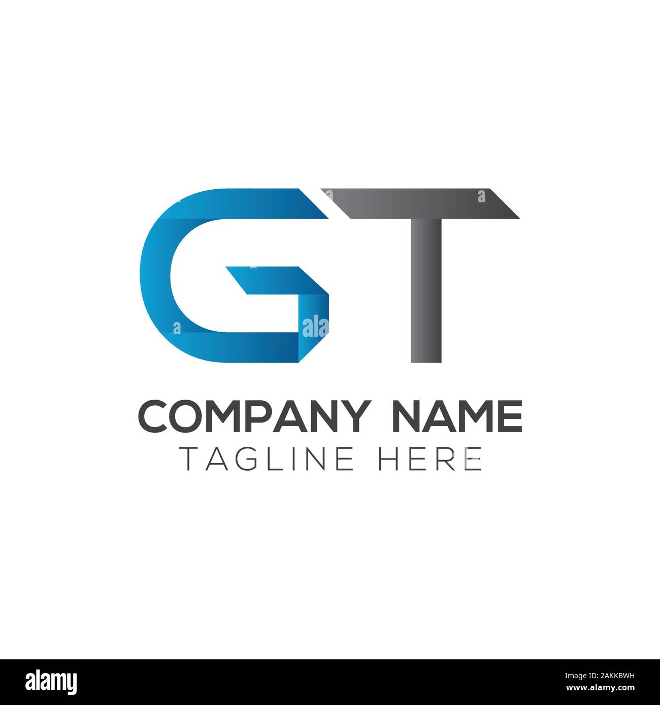Initial GT Letter Linked Logo. GT letter Type Logo Design vector ...