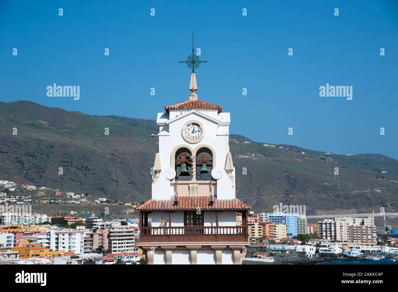 Candelaria, Tenerife, Spain -27 December, 2019. Beautiful view on Bell ...