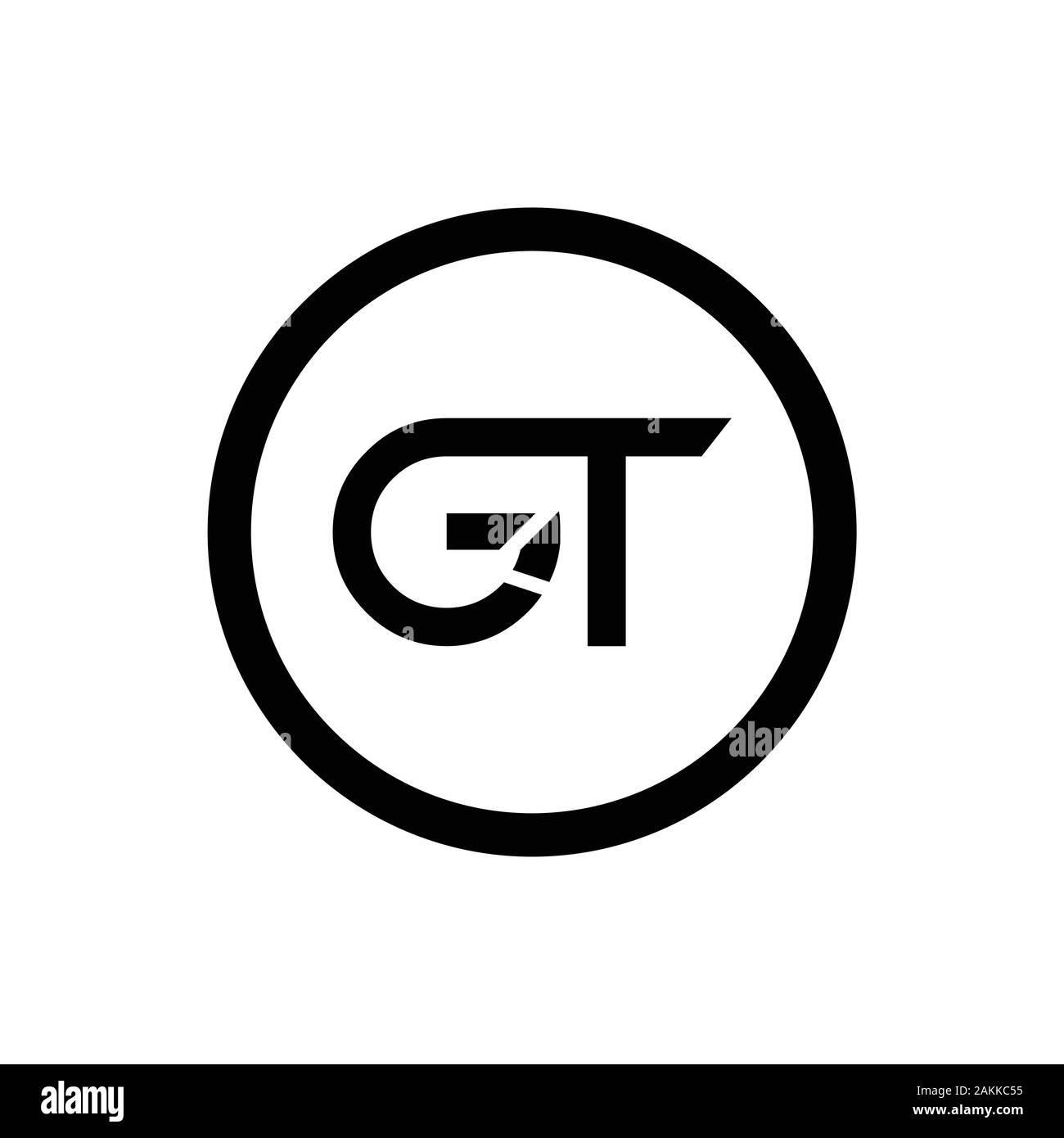 Initial GT Letter Linked Logo. GT letter Type Logo Design vector ...
