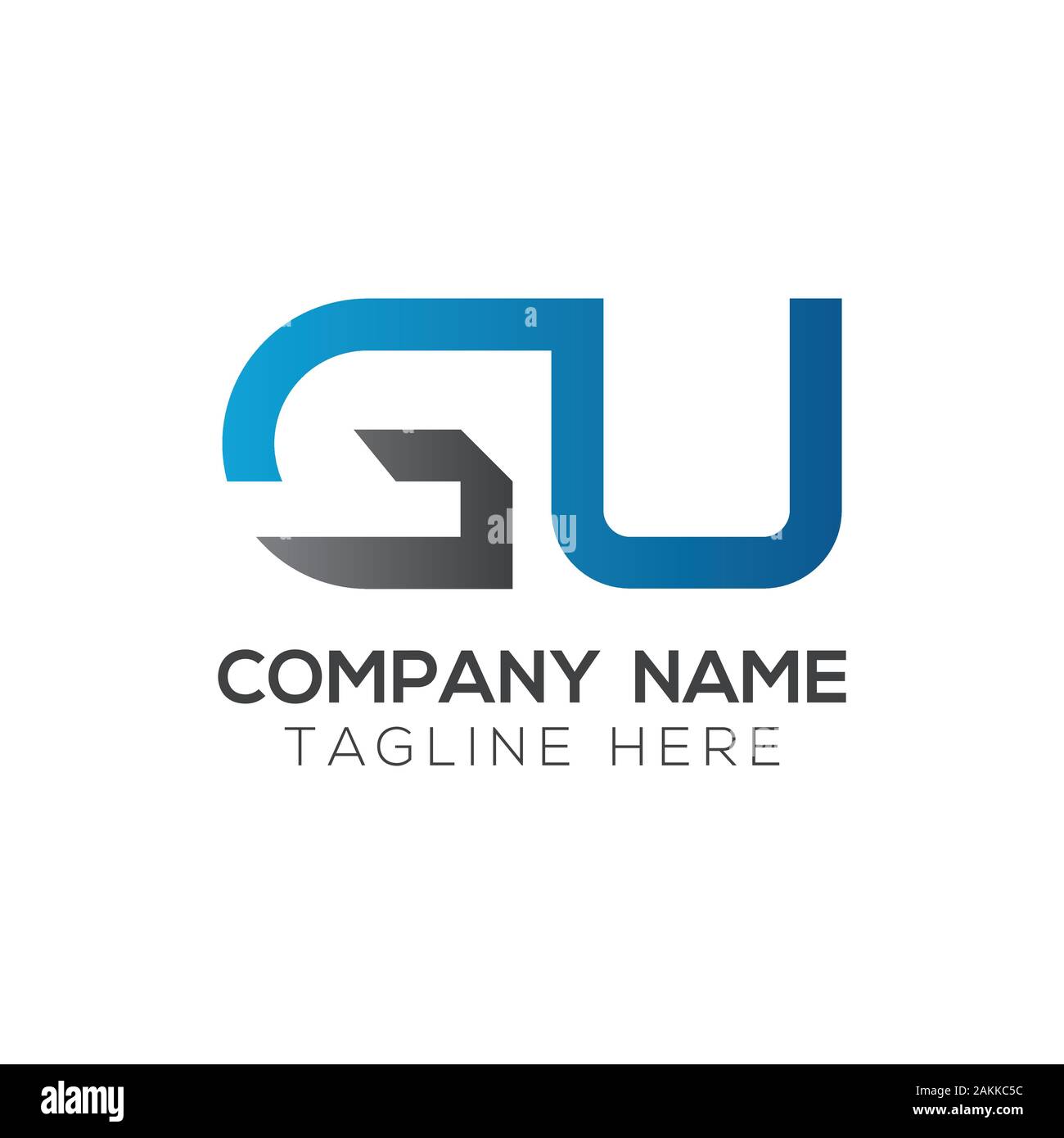Initial GU Letter Linked Logo. GU letter Type Logo Design vector ...