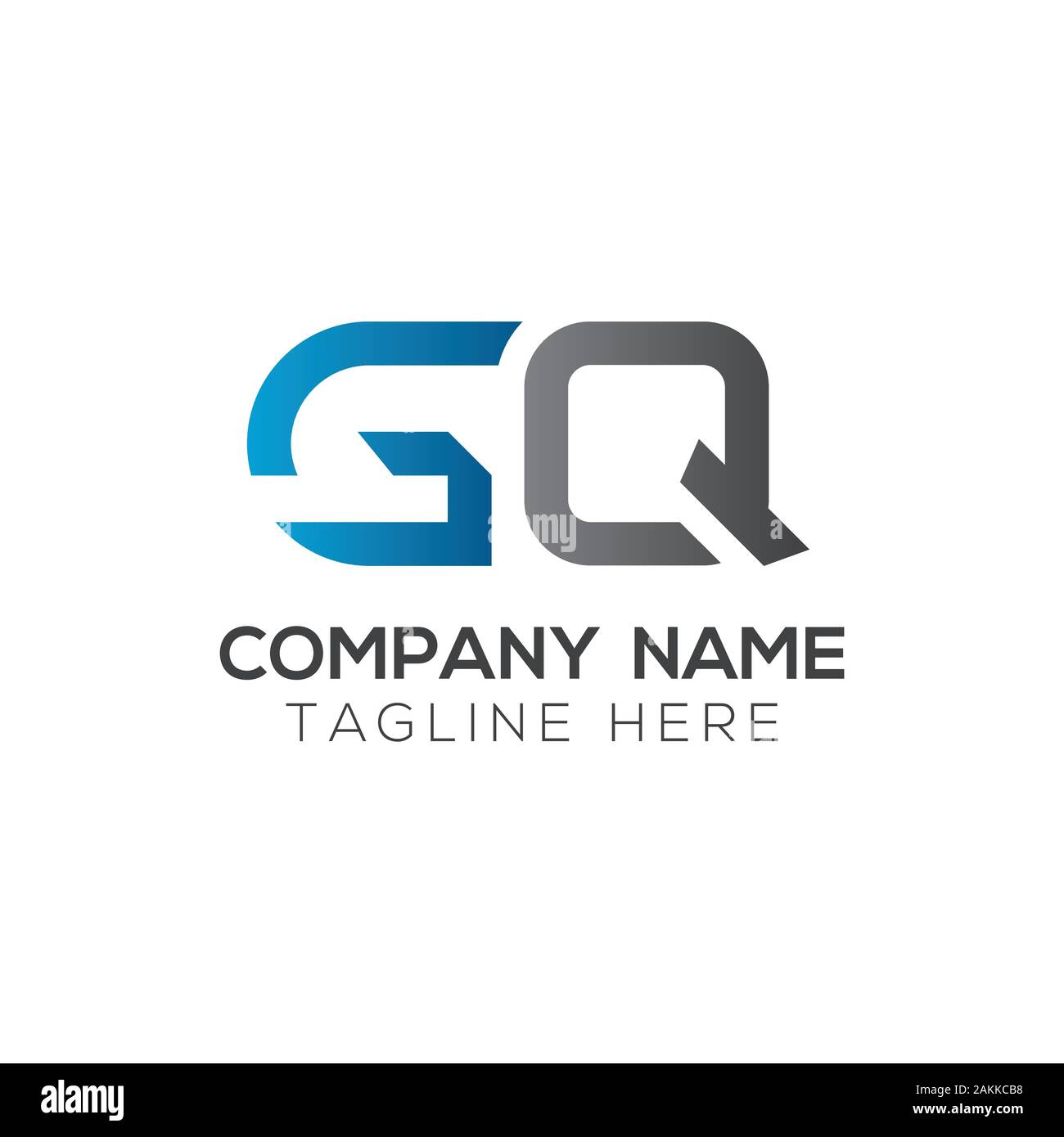 Initial GQ Letter Linked Logo. GQ letter Type Logo Design vector ...