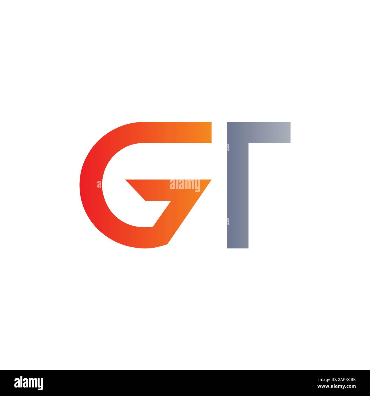 Initial GT Letter Linked Logo. GT letter Type Logo Design vector ...