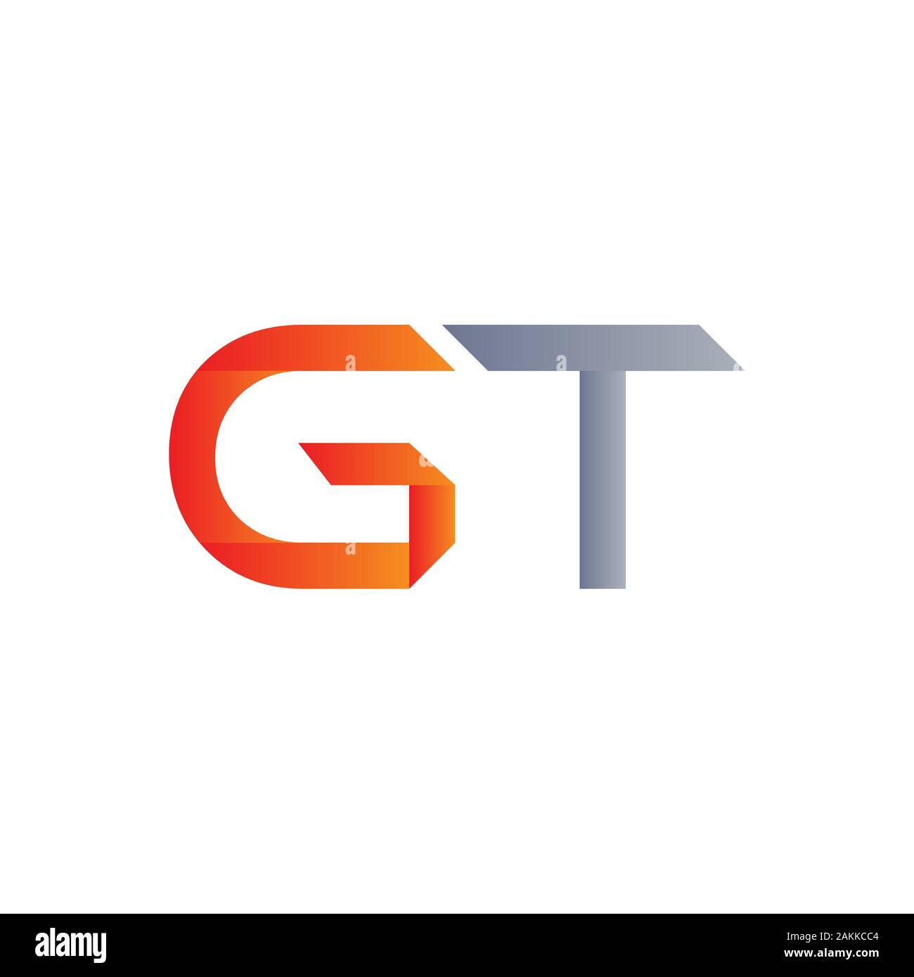 Initial GT Letter Linked Logo. GT letter Type Logo Design vector ...