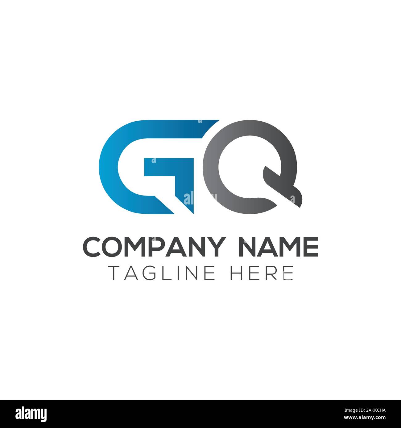 Initial GQ Letter Linked Logo. GQ letter Type Logo Design vector ...