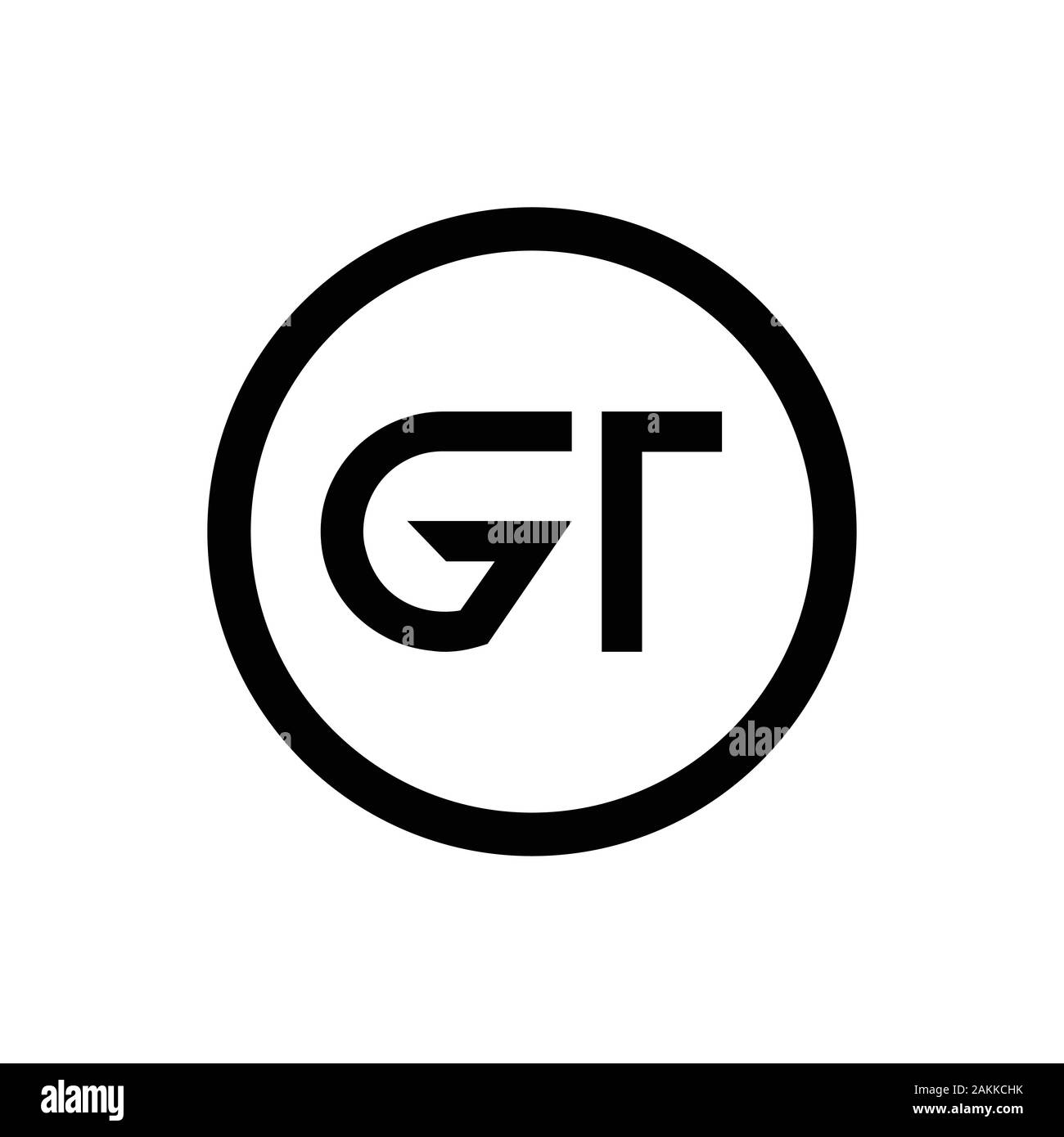 Initial GT Letter Linked Logo. GT letter Type Logo Design vector ...