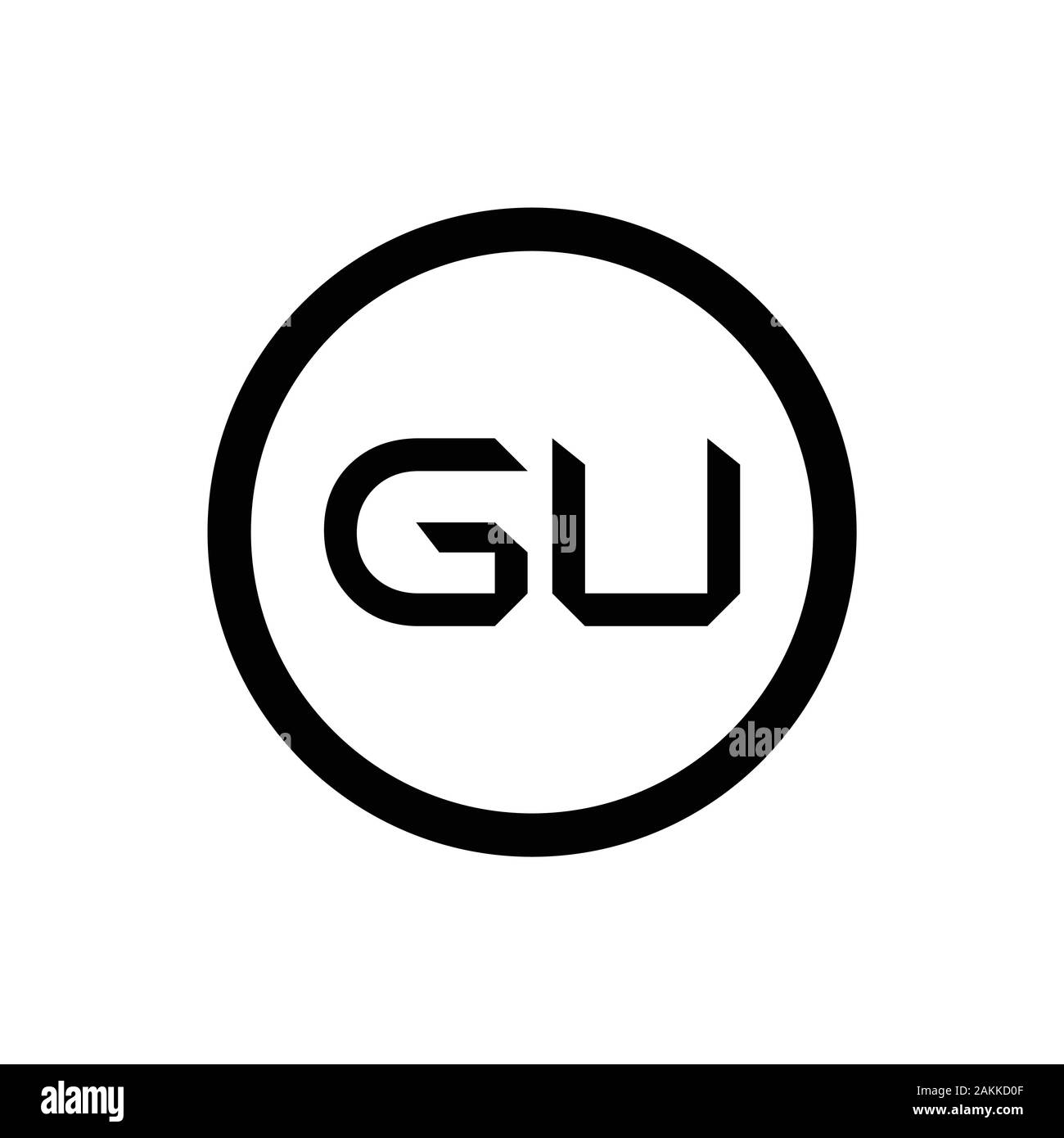 Initial GU Letter Linked Logo. GU letter Type Logo Design vector ...