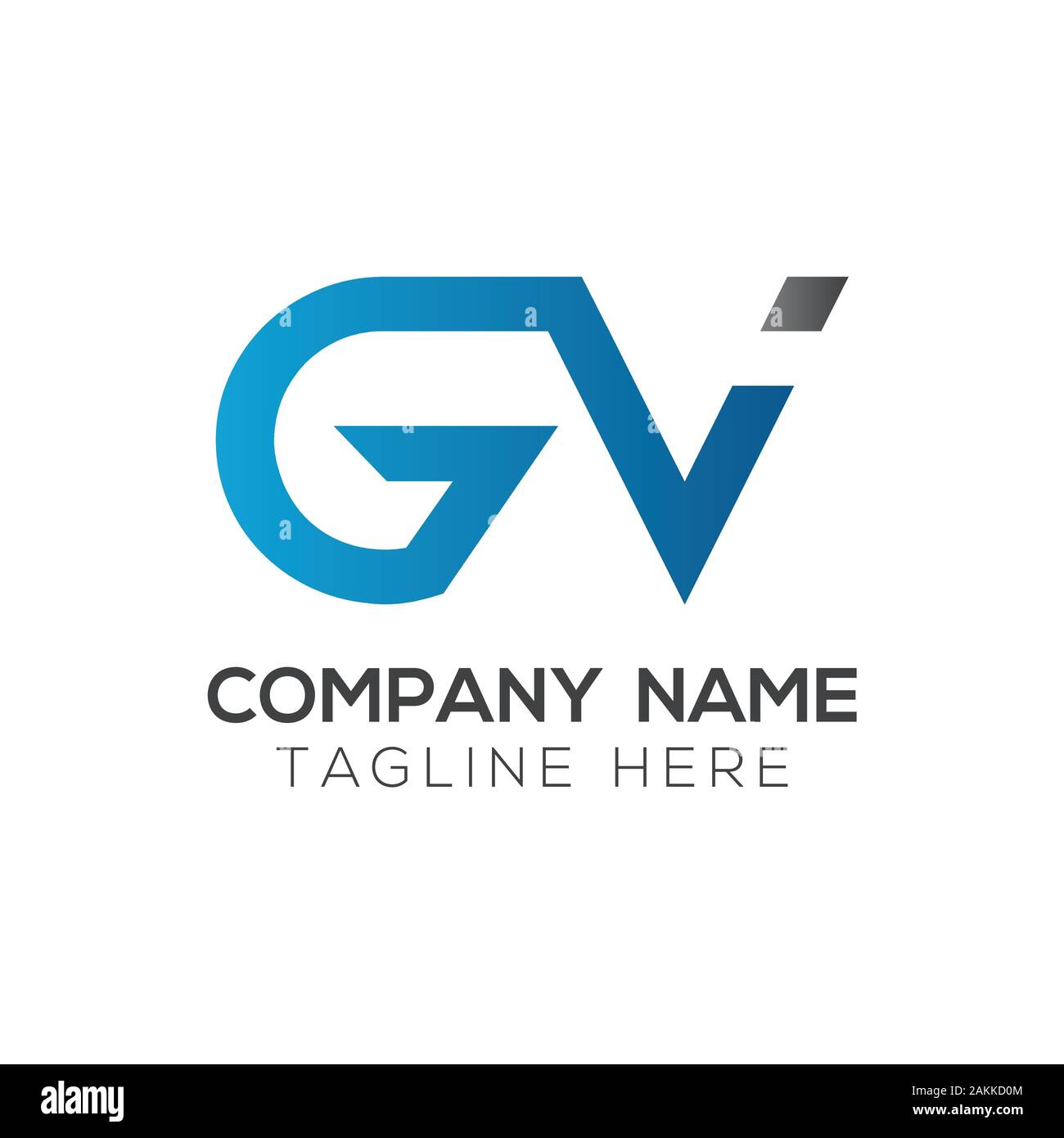 Initial GV Letter Linked Logo. GV letter Type Logo Design vector ...