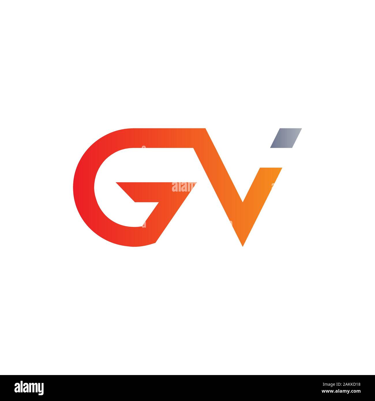 Initial GV Letter Linked Logo. GV letter Type Logo Design vector ...