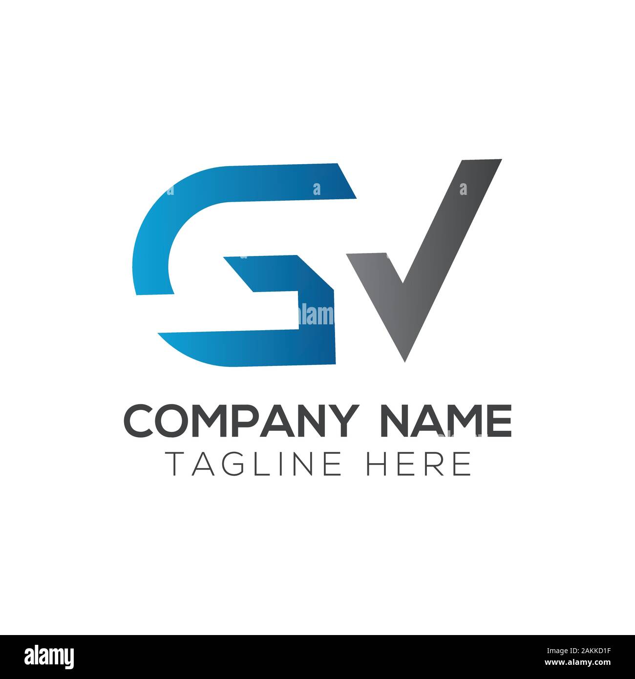 Initial GV Letter Linked Logo. GV letter Type Logo Design vector ...