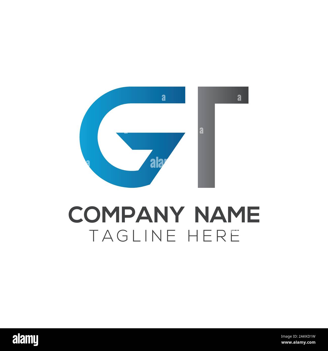 Initial GT Letter Linked Logo. GT letter Type Logo Design vector ...