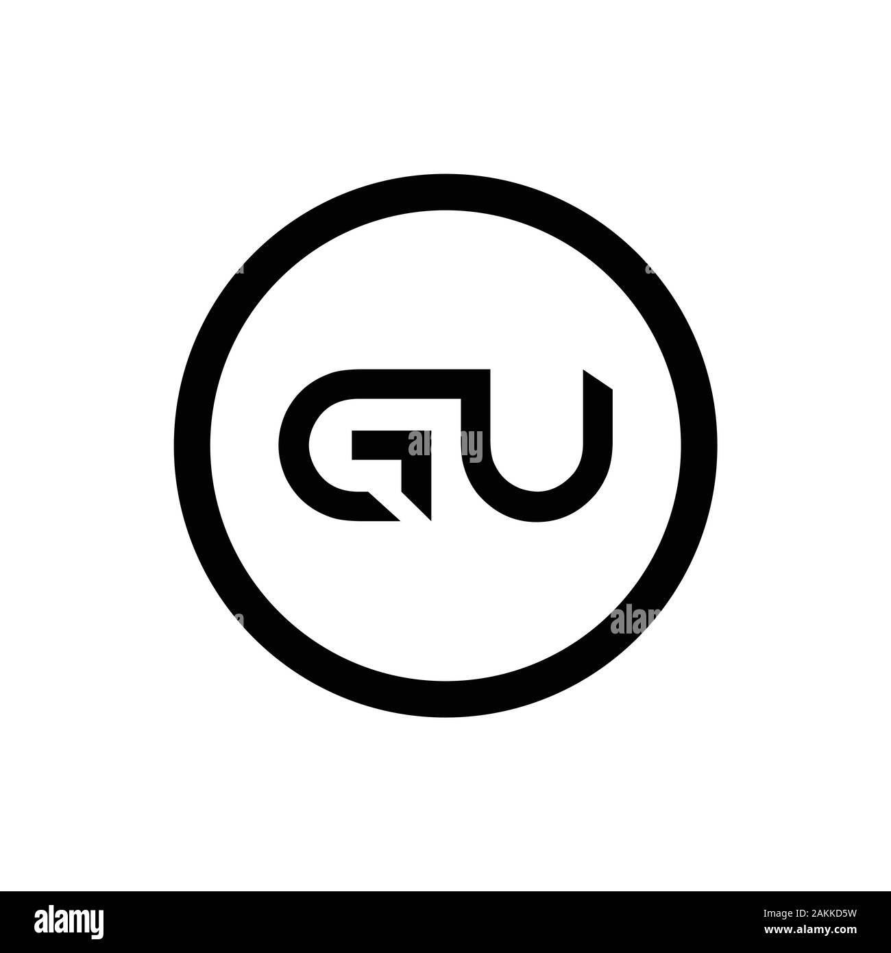 Initial GU Letter Linked Logo. GU letter Type Logo Design vector ...