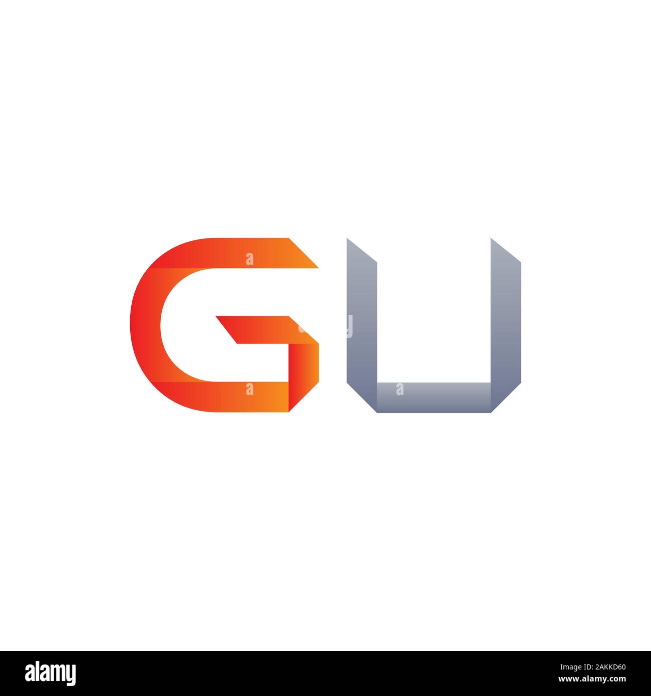 Initial GU Letter Linked Logo. GU letter Type Logo Design vector ...