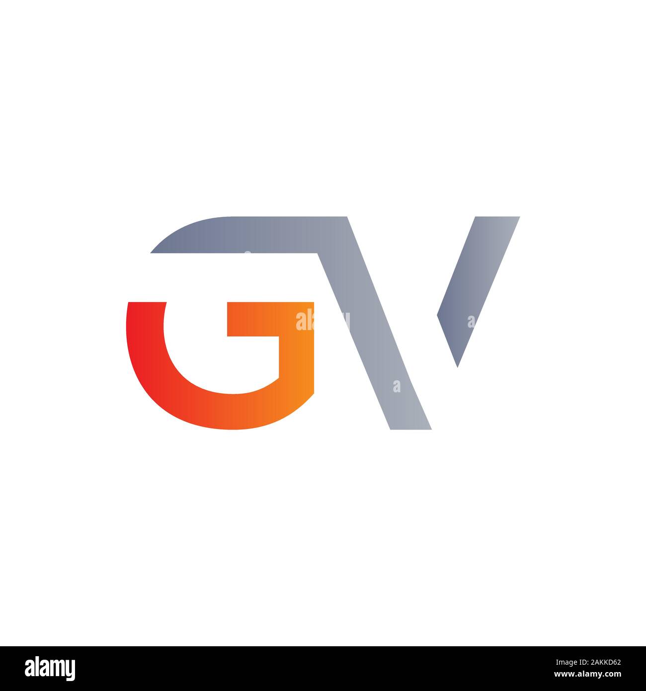 Initial GV Letter Linked Logo. GV letter Type Logo Design vector ...