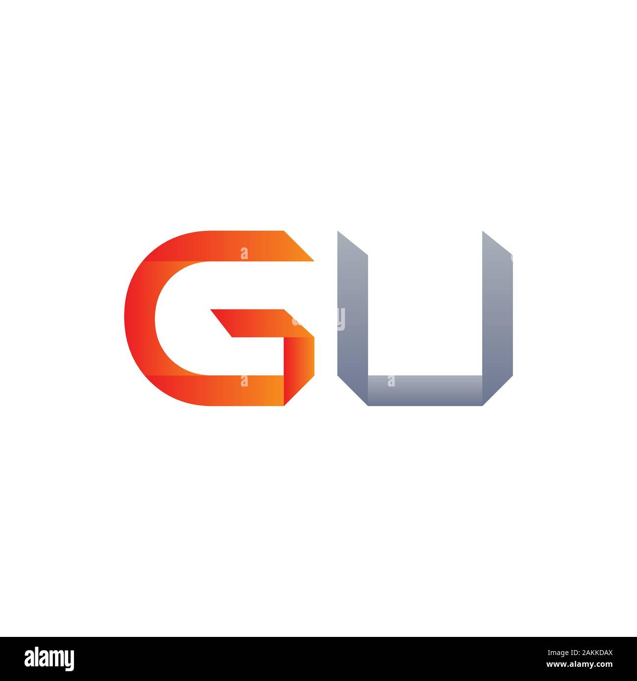 Initial GU Letter Linked Logo. GU letter Type Logo Design vector ...