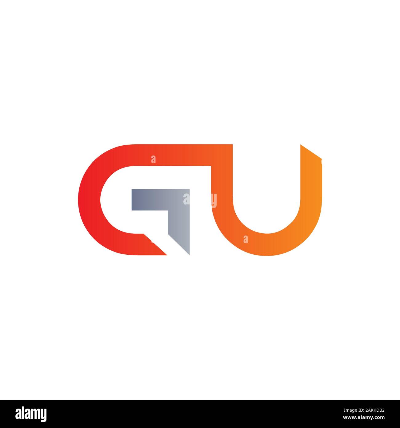 Initial GU Letter Linked Logo. GU letter Type Logo Design vector ...