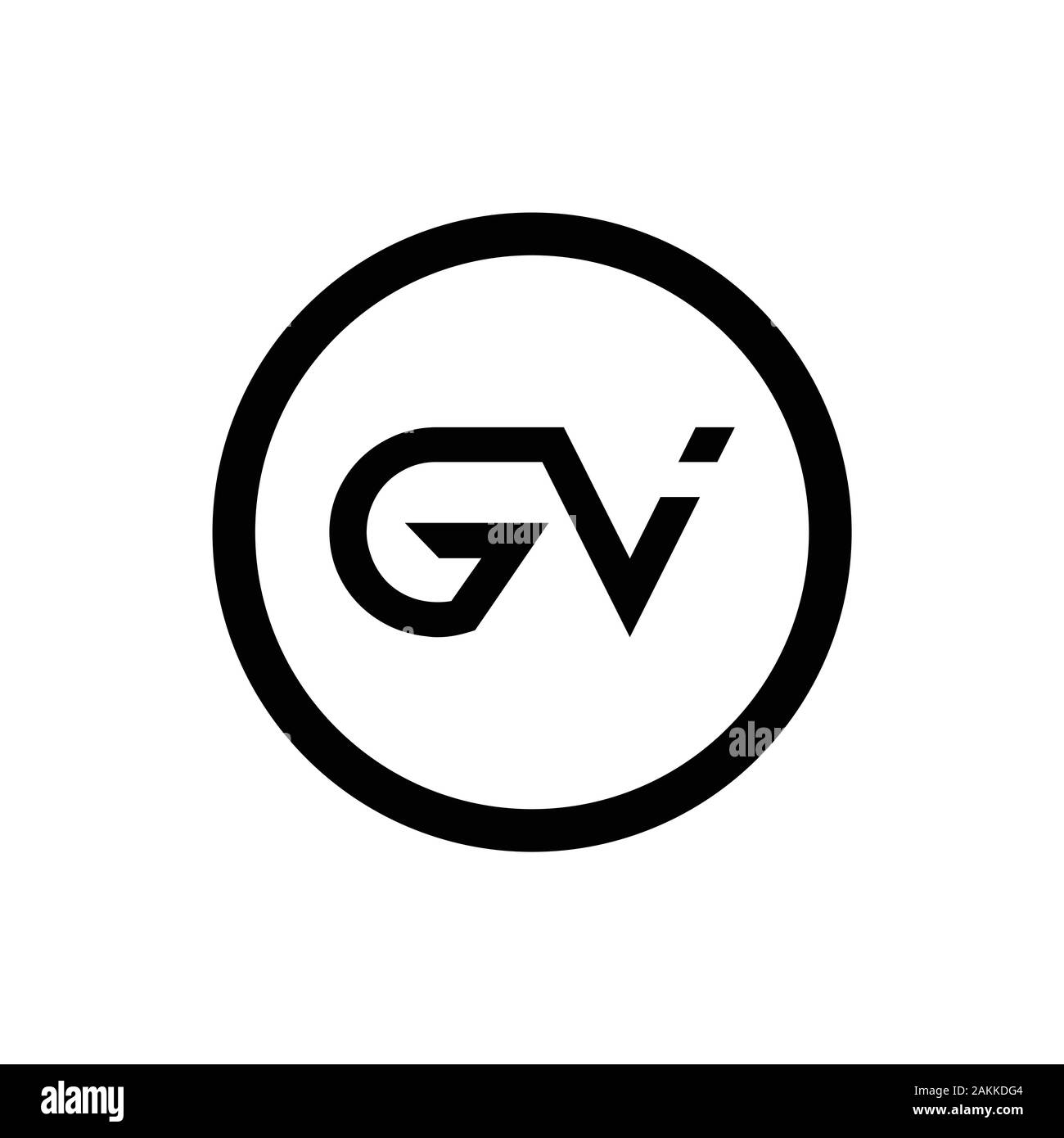 Initial GV Letter Linked Logo. GV letter Type Logo Design vector ...